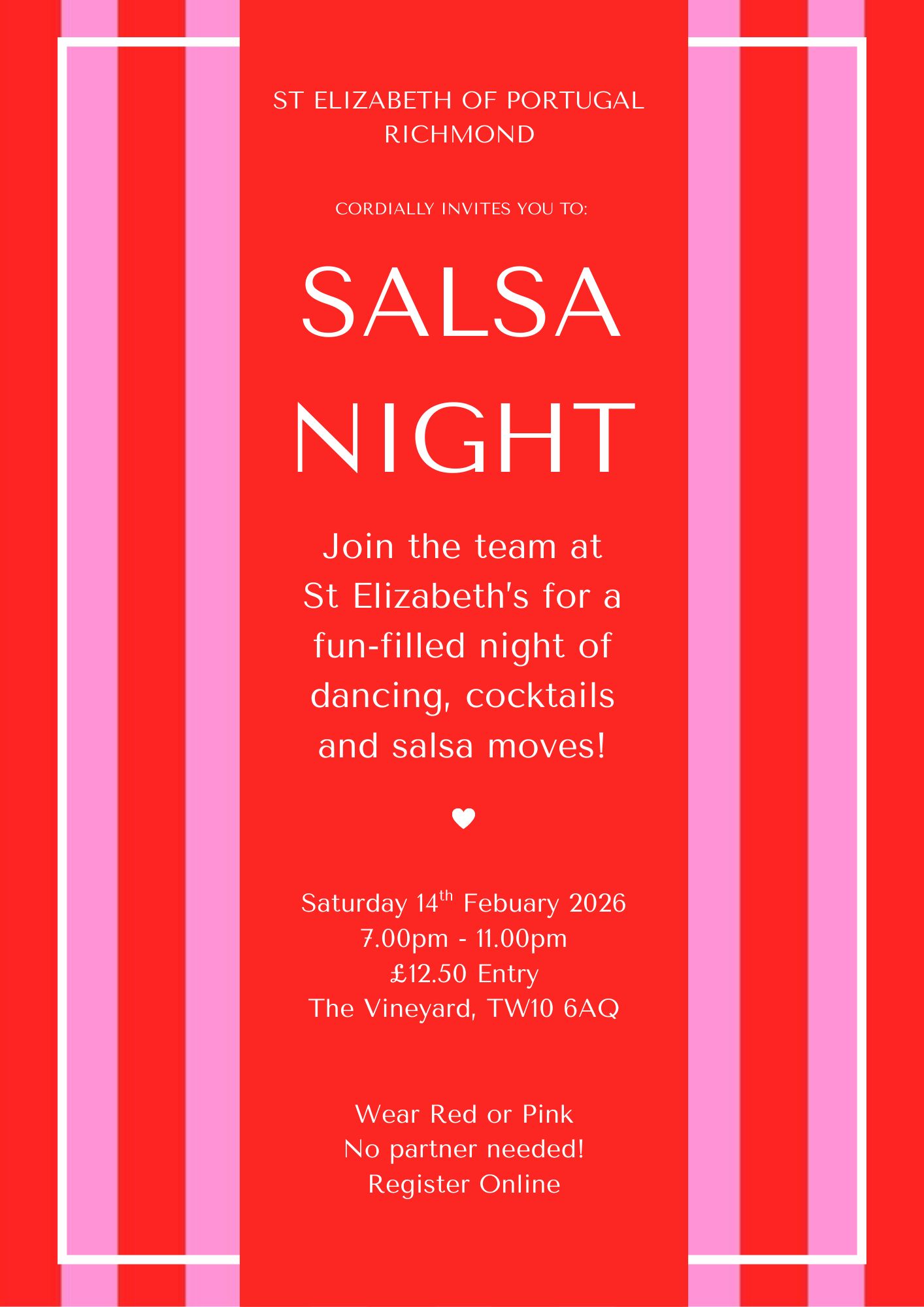 Salsa Night – St Elizabeth of Portugal Church • Sat 14 Feb • 7:00 PM ...